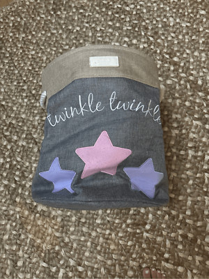 Twinkle twinkle little star girls cloth bin /hamper w/rope handles | eBay