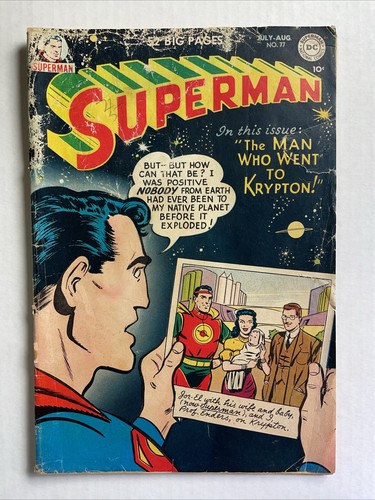 Superman #77 DC comic 1952 Man who Went to Krypton | eBay