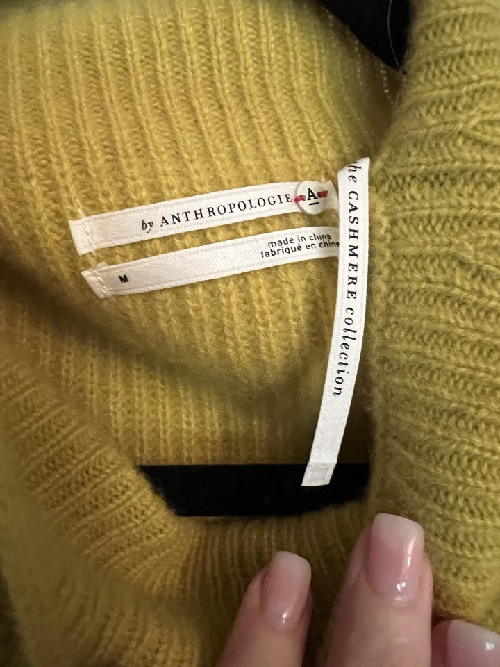 Anthropologie Enza Oversized Ribbed Cashmere Sweater Vest Sz M in ...