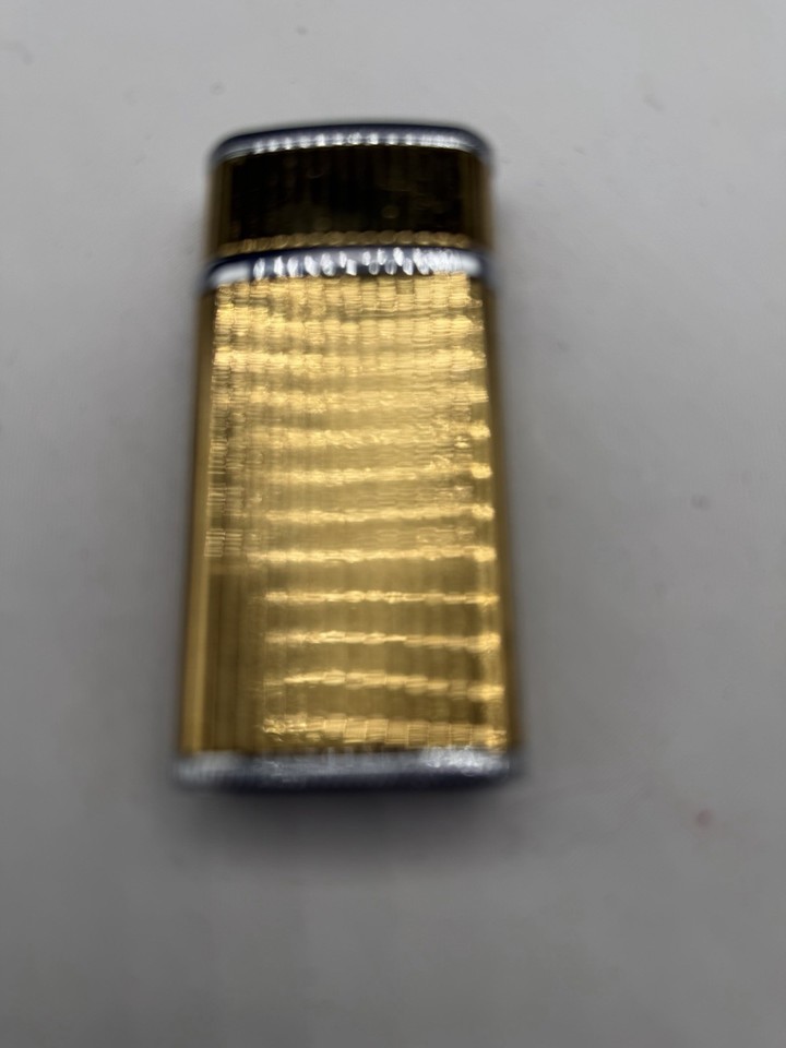 Beautiful Gold Tone Ribbed Butane Lighter MCM Brass Pocket Lighter ...