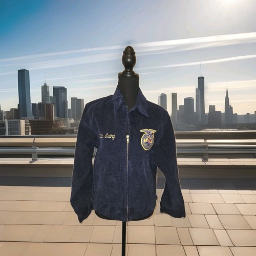 Vintage FFA Agricultural Jacket Size 100-34 Blue Corduroy California ...