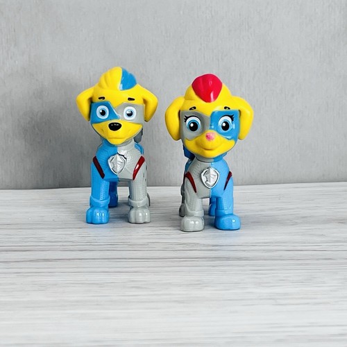 Paw Patrol Mighty Pups Super Paws Mighty Twins Ella & Tuck Figures Lot ...