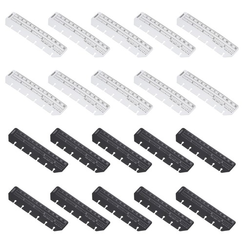 20 Pcs Plastic Bookmark Ruler,Office Book Mark Page Tool(Black Clear 13 ...