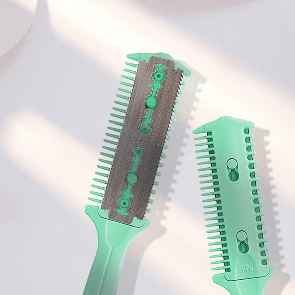 Peine navaja para corte de cabello 3 piezas doble cara para pelo fino y ...