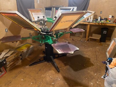 Ryonet 6 color 4 station Screen Printing Equipment Full Set | eBay
