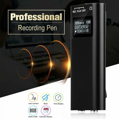 LCD Mini Spy Audio Recorder Voice Activated Listening Device 96 Hours ...