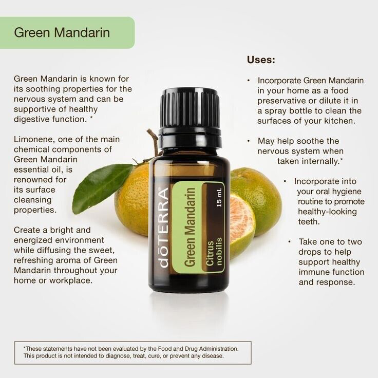 doTERRA GREEN MANDARIN Essential Oil 15ml 80% FREE SHIPPING | eBay