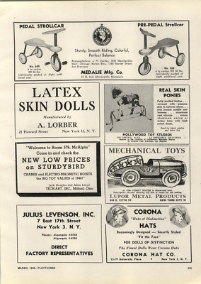 1948 PAPER AD Lupor Metal Toys Comet Racer Race Car Real Skin Ponies ...