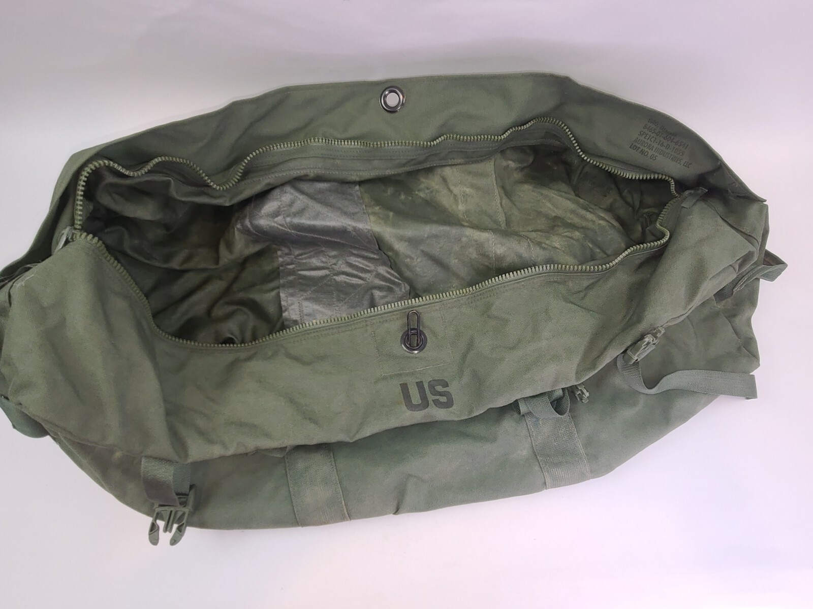 Genuine US Military ZIPPERED Army/Navy Duffel Bag, 8465-01-604-6541 /GC ...