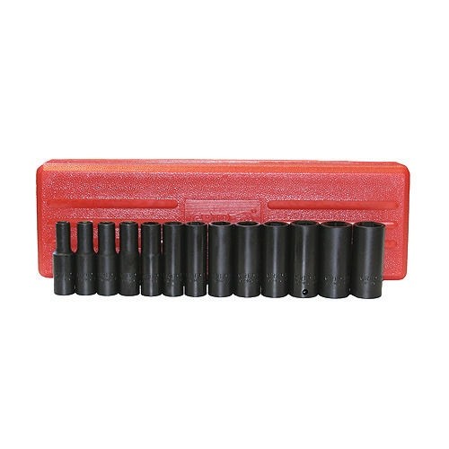 GRIP 13pc 3/8" DEEP METRIC Impact Sockets Set 6pt 73550 in Case MM 7mm ...