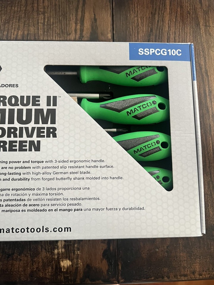 New Matco 10 Pc Top Torque II Premium Green Screwdriver Set in Tray | eBay