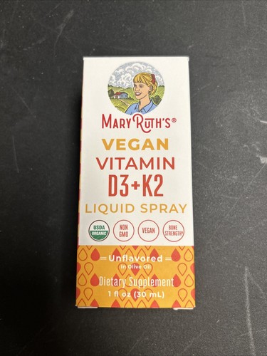 Mary Ruth’s Organic Vegan Vitamin D3+K2 Liquid Spray 1 oz EXP 06/2025 ...
