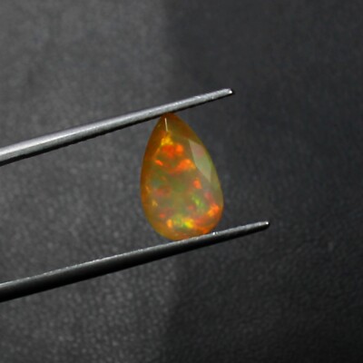 Natural Brown Opal Multi Fire Opal Pear Shape Opal Cut Faceted Gemstone ...