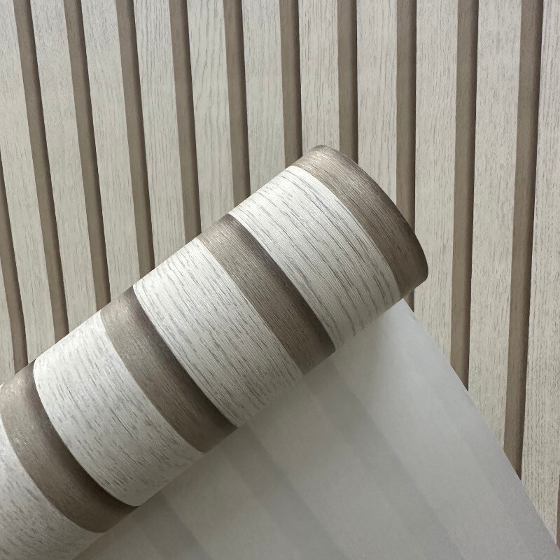 Beige 3D Wood Panel Stripes Textured Wallpaper - Khaki Color | eBay UK