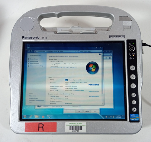 Panasonic Toughbook CF-H2 Intel Core i5-3437U 1.9GHz 4GB RAM 100GB HDD ...