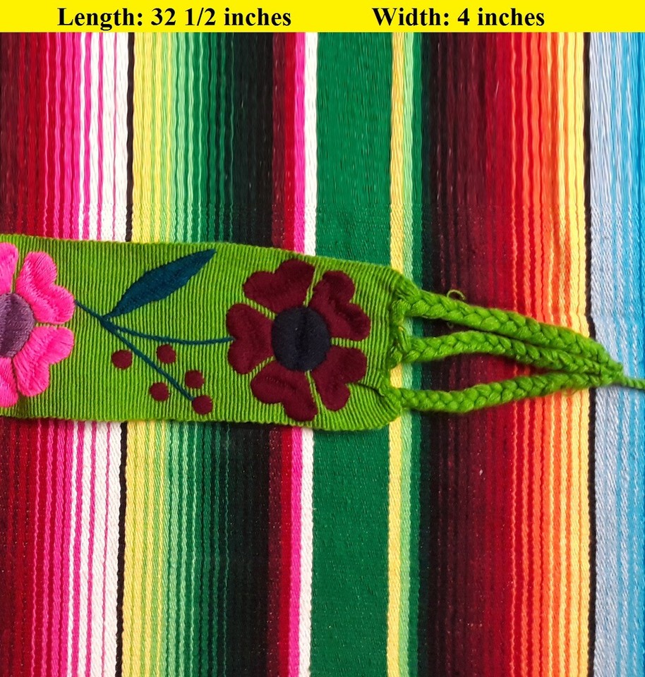 Handmade Mexican Embroidered Sash from Chiapas Zinacantan | eBay