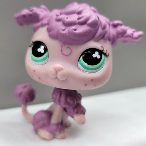 Littlest Pet Shop LPS #561 Poodle Dog Figure Pink Purple Hair Green ...