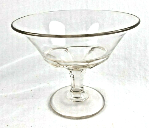 Vintage Pressed Glass Compote Bowl Art Deco Glass Footed Candy Dish ...