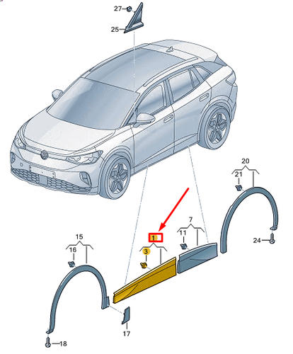 Genuine Volkswagen Lower Molding 11A-854-939-XN9 for sale online | eBay