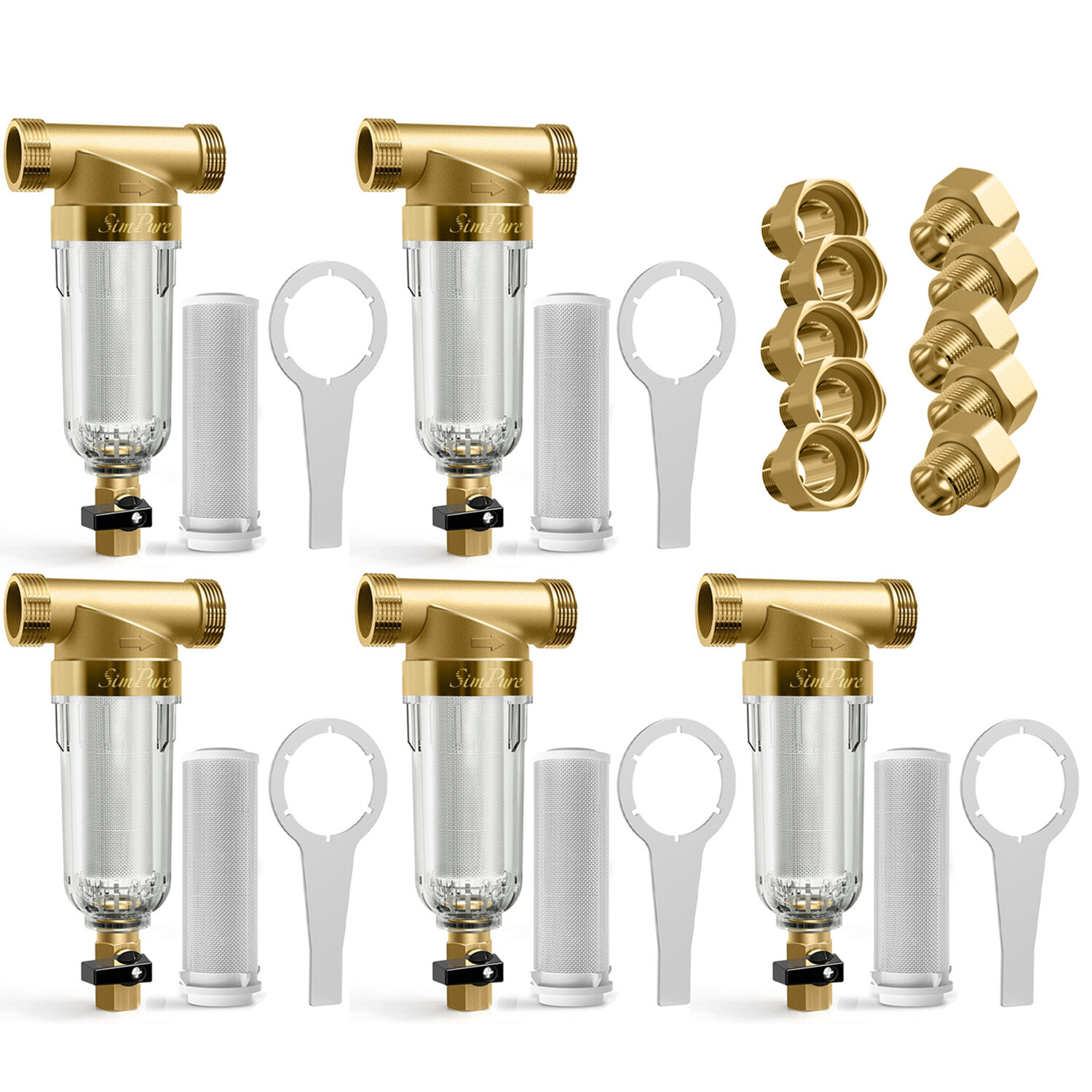 Reusable Whole House Spin Down Sediment Water Filter Pre-Filter System ...