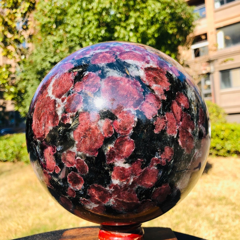 16.19LB Natural astrophyllite quartz "fireworks stone" crystal ball ...