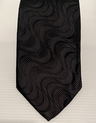 ITALO FERRETTI Mens Formal Jacquard Black Tie-Scrolling Wavy Tapestry ...
