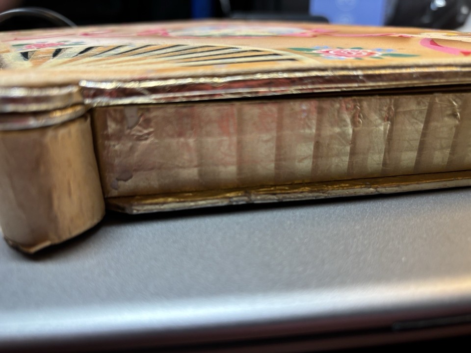 Antique Beautiful Rare Richard Hudnut Painted Fan Shape Box With ...