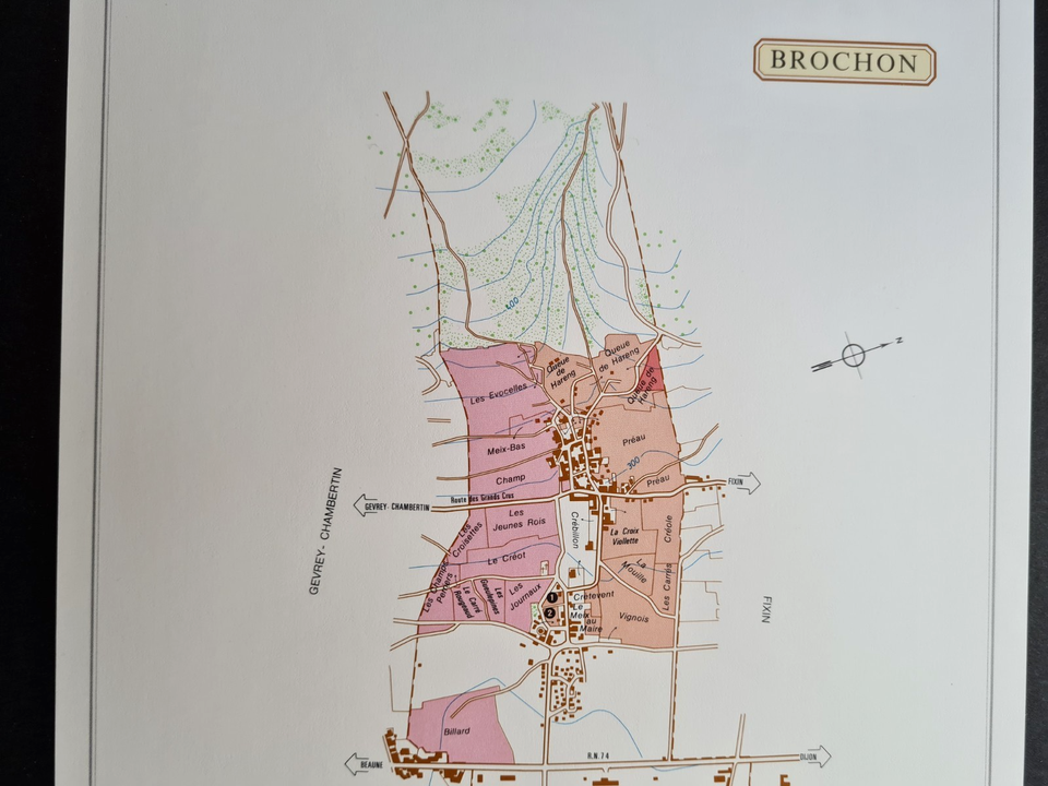 Vintage 1985 Wine Map - Burgundy / Bourgogne - Brochon - Cote de Nuits ...