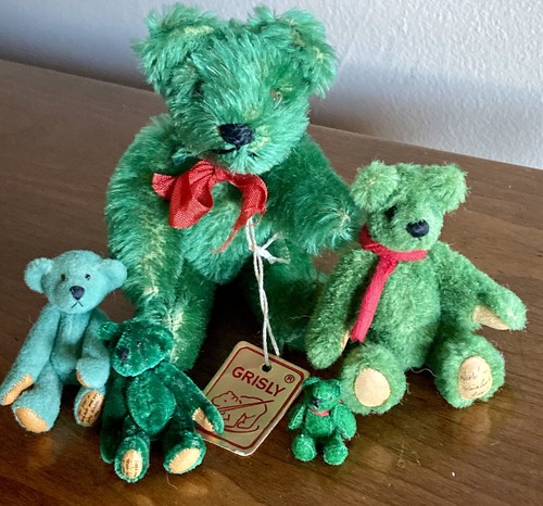 Lot 5 Mini Miniature Dollhouse Green Jtd Bears Grisly ,Little Gem ...