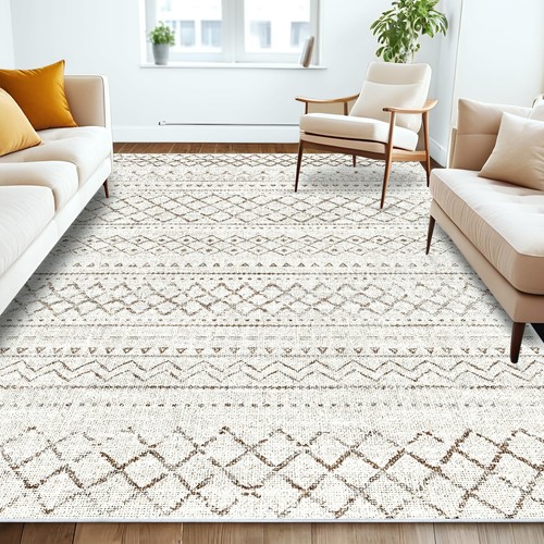 Area Rug Living Room Rugs 5x7 - Large Soft Boho Geometric Rugs, Non ...