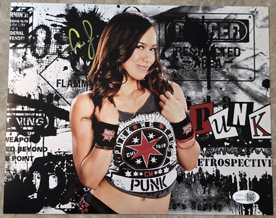 AJ Lee SIGNED 8x10 Metallic Photo Autograph JSA Witnessed Certified ...
