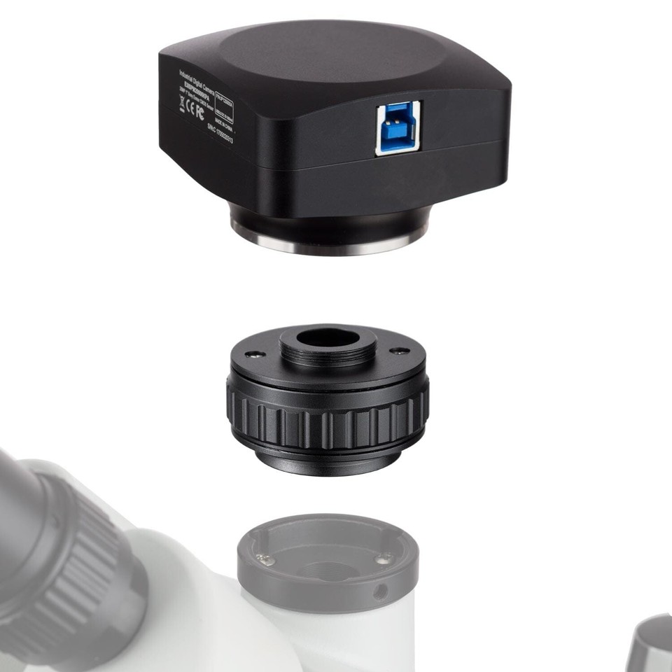 Low-profile 0.5X C-mount Camera Adapter for Microscopes with CX Photo ...