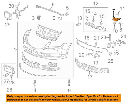 2014-2016 Buick LaCrosse GM OEM Front Bumper Grille-Side Bracket Left ...