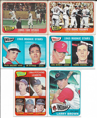 1965 Topps Baseball Stars 6 Card Lot with Rookies & World Series VG-EX ...