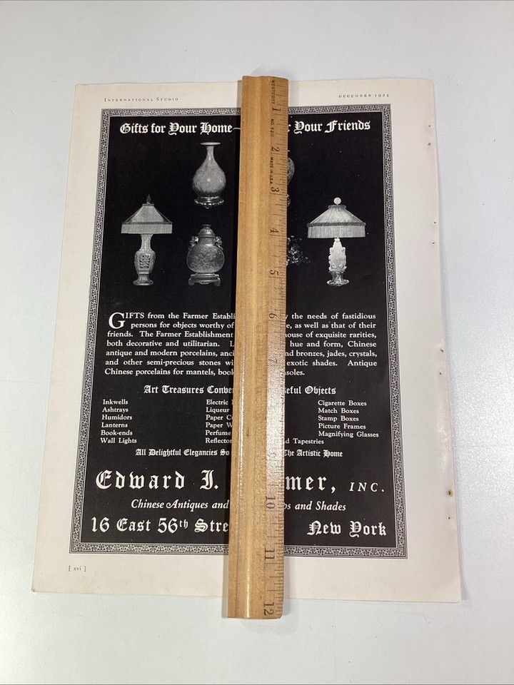 Edward Farmer Lamps Art Print Ad 1925 Original Rare Antique NYC 16 East ...