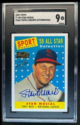 2002 Team Topps Legends Stan Musial Autograph Auto #TT-SM SGC 9 | eBay