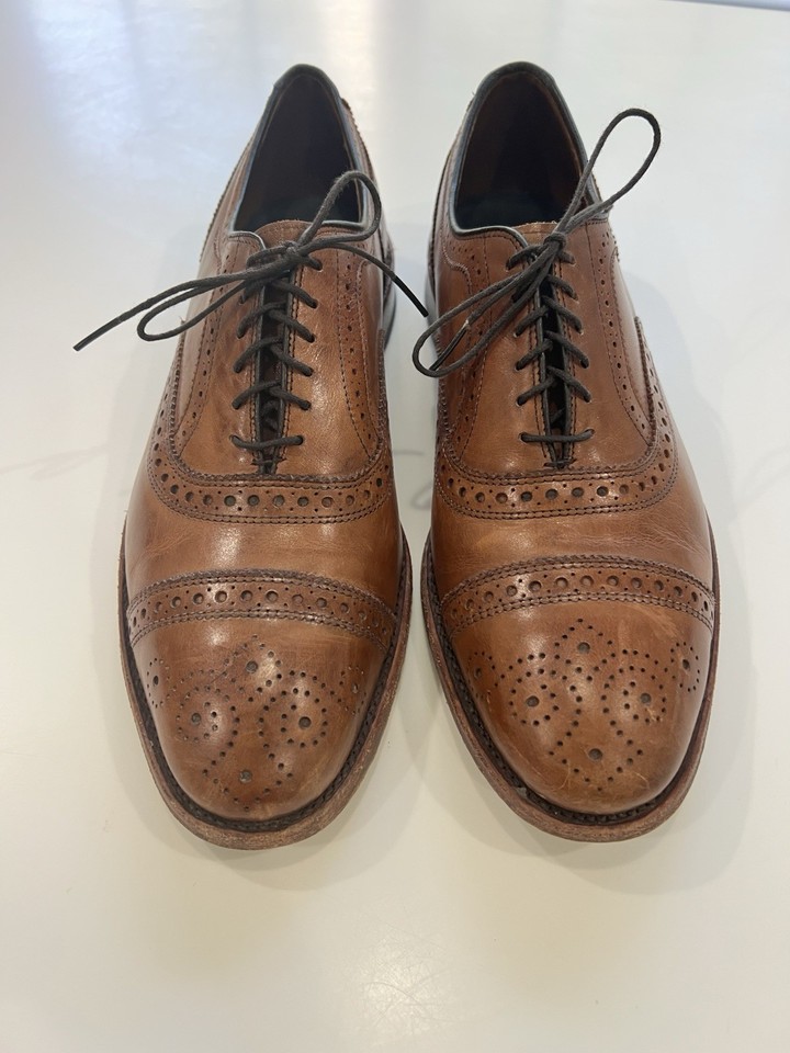 Allen Edmonds Strand Cap Toe Oxford brogue Dress Shoe Brown Leather Men ...
