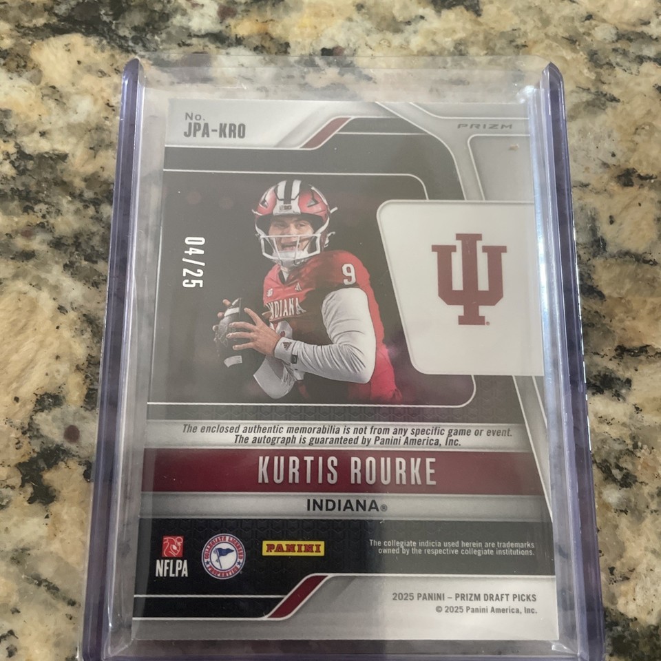 2025 Prizm Draft Picks Kurtis Rourke Patch Auto 04/25 #JPA-KRO | eBay