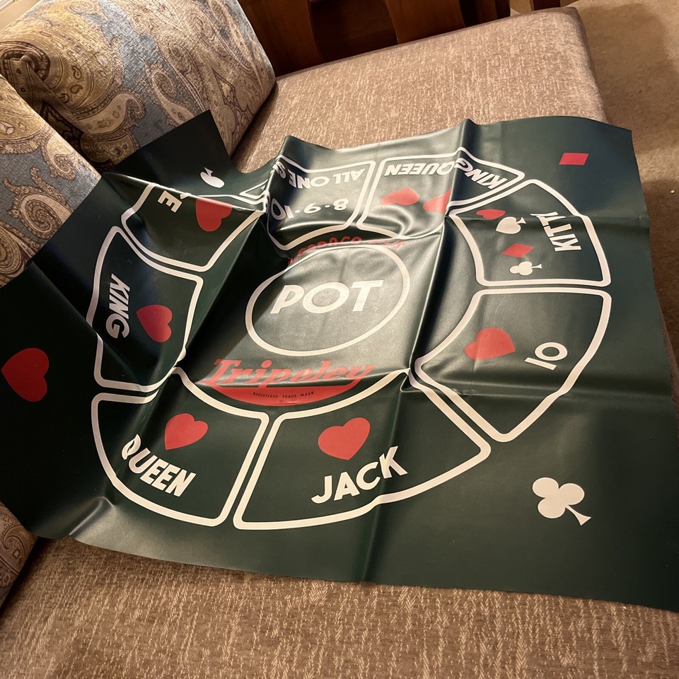 TRIPOLEY MICHIGAN RUMMY ROYAL GAME VINYL MAT SHEET ~ VINTAGE ~ CADACO ...