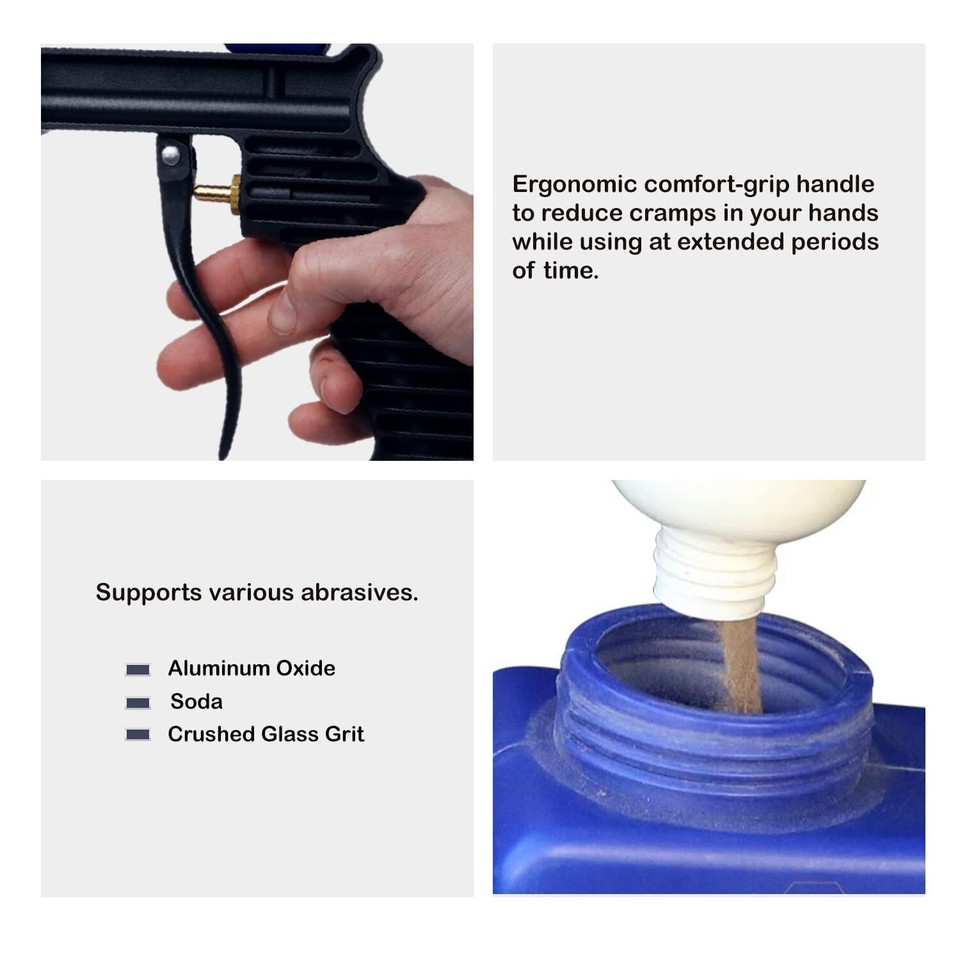 LE LEMATEC Soda Blaster/Sand Blaster Gun Kit for Air Compressor ...