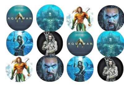 Aquaman Stickers 2.5" Round Party Favors Decorations Gift Bags Boxes ...