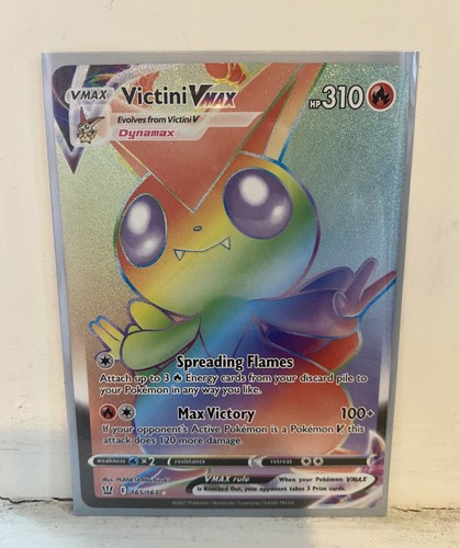 Victini Vmax 165/163 Battle Styles NM Full Art Secret Rainbow Rare ...