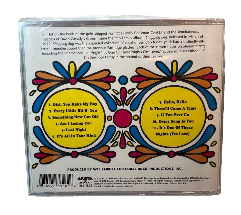 THE PARTRIDGE FAMILY - THE PARTRIDGE FAMILY SHOPPING BAG [REMASTER] NEW ...