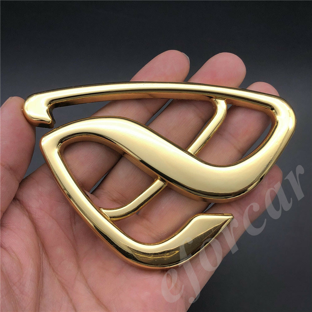 2x Big Golden Metal Rotary Engine Emblem Trunk Badge Decal Sticker Car ...