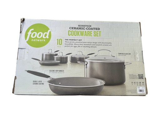 Food Network 10-pc Nonstick Ceramic Cookware Set Graphite | eBay