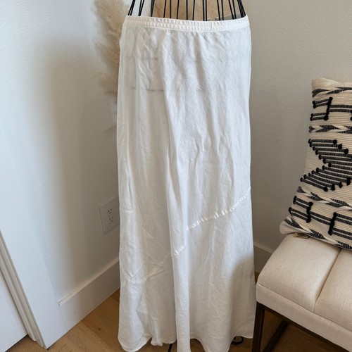 Saks Fifth Avenue Threads A- Line White Linen Maxi Skirt Size 14 | eBay