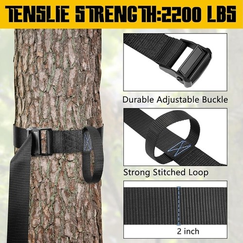Tree Stand Harness Adjustable Safety Carabiner Lifeline Rope Hunting ...