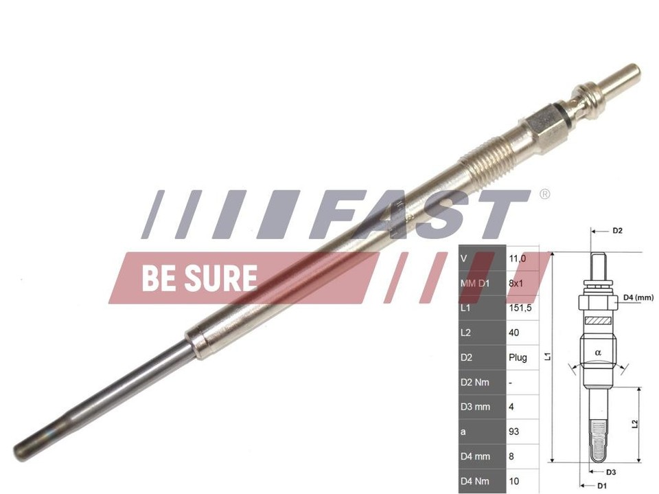 FAST FT82706 Glow Plug for CITROËN,FIAT,IVECO,MULTICAR,PEUGEOT | eBay UK