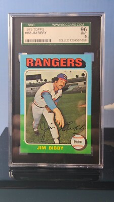 1975 Topps Jim Bibby #155 SGC 9 MINT Rangers | eBay