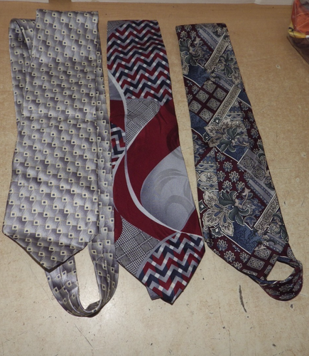 LOT OF 3 VTG SILK DESIGNER TIES PIERRE CARDIN GEOMETRIC ABSTRACT ...